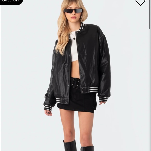 Edikted | Jackets & Coats | New Edikted Maddox Faux Leather Bomber ...